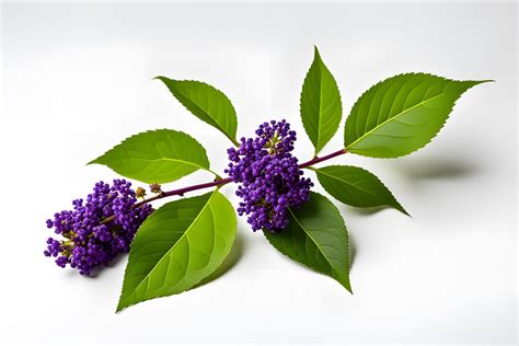 Callicarpa Plant On White Background Premium Ai Generated Image