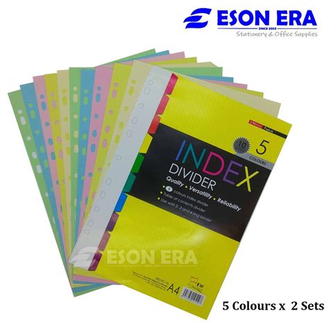 Uni Index Divider A4 Paper Colour Index Divider File Filing Separator Uni Paper Shopee
