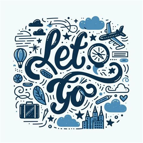 Premium Vector Handdrawn Lets Go Lettering