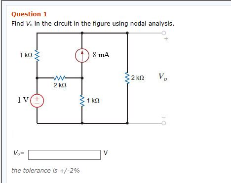 Solved Find Vo In The Circuit In The Figure Using Nodal Chegg