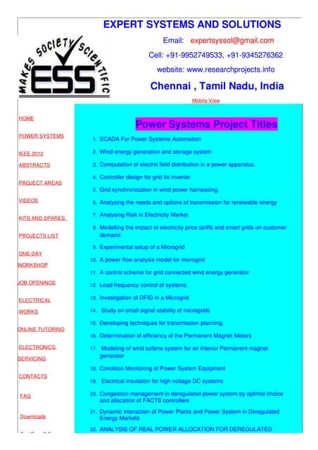 Power System Projects Pdf Power System Projects Pdf