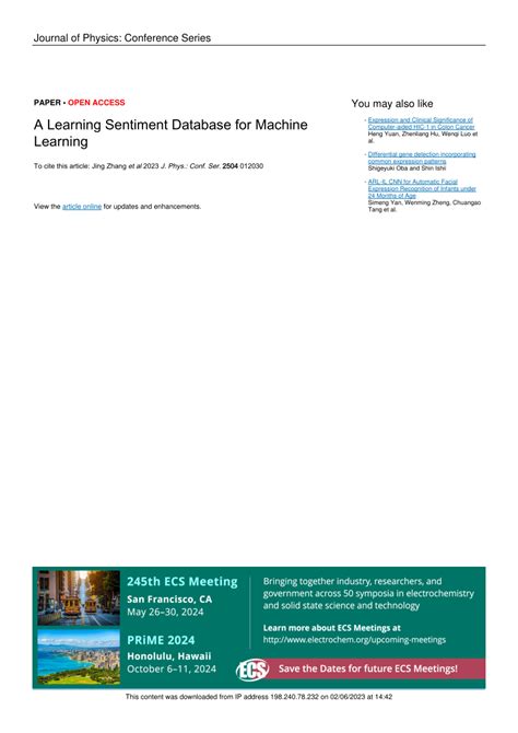 Pdf A Learning Sentiment Database For Machine Learning