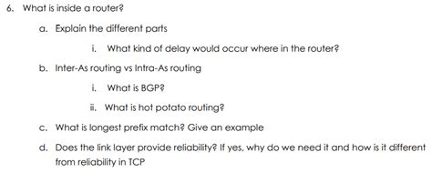 Solved 6 What Is Inside A Router A Explain The Different