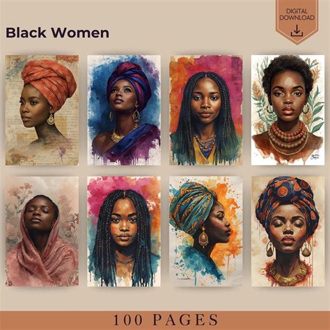 Black Women Junk Journal Kit Vintage Ephemera Digital Download Etsy