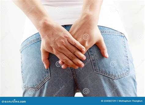 Concept Of Health Problems Woman Has Hemorrhoids Stock Image Image Of Health Hemorrhoids