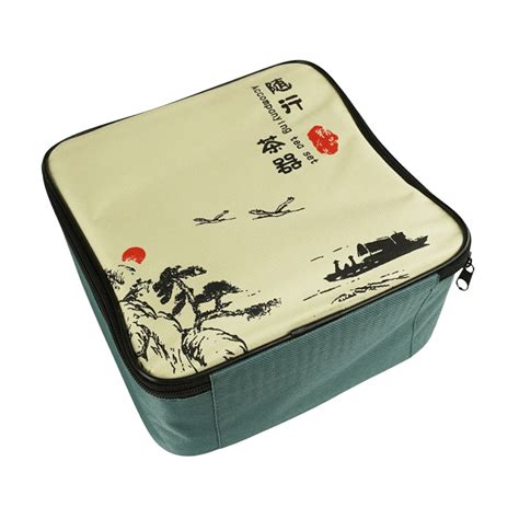 Набір для чайної церемонії дорожній в кейсі білий колір посуду купити за низькою ціною