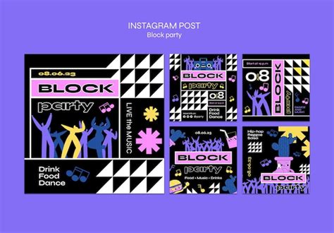 Premium Psd Block Party Template Design