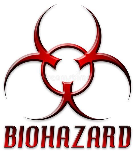 Beveled Red Biohazard Symbol Stock Illustration Illustration Of
