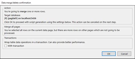 Ks Db Merge Tools For Cross Dbms Docs Data Merge Warning Dialog