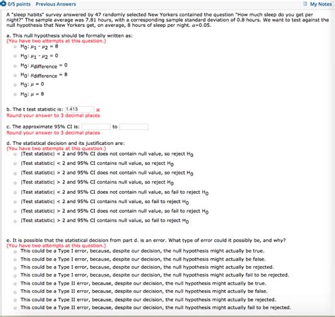 Solved 0 5 Points Previous Answers My Notes A Sleep