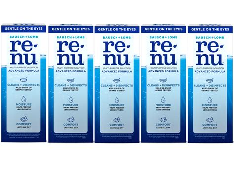 5 Pack Renu Contact Lens Solution Advanced Formula Multipurpose Lens