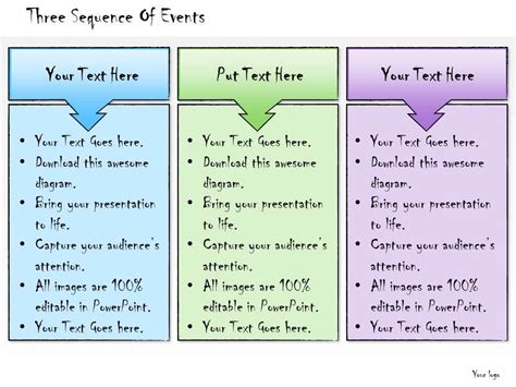 1013 Business Ppt Diagram Three Sequence Of Events Powerpoint Template Powerpoint Templates