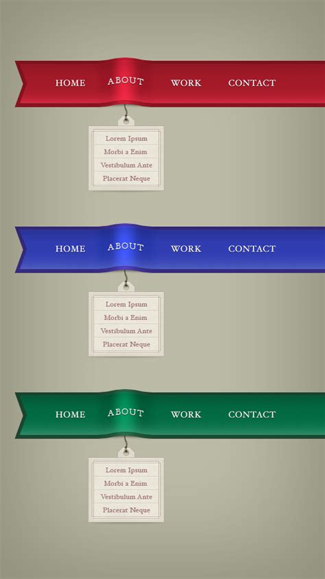 Elegant Ribbon Menu Psd Freedownload Photoshop Psd