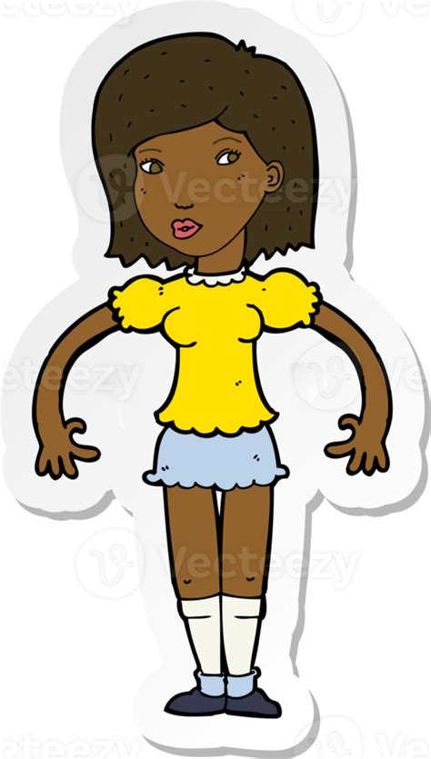 Sticker Of A Cartoon Woman Looking Sideways 44926467 Png