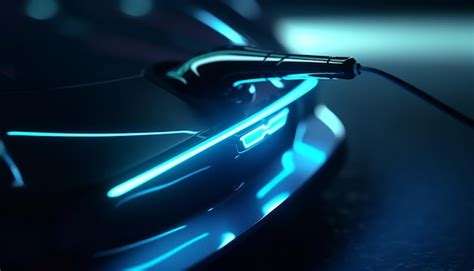 Premium Photo Blue Car Driving At Night With Illuminated Dashboard And Speedometer Generated By Ai