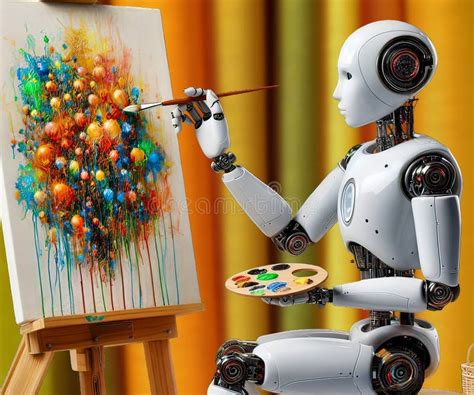 Metaphor Representing Artificial Intelligence Creating Innovative And Original Artwork Stock