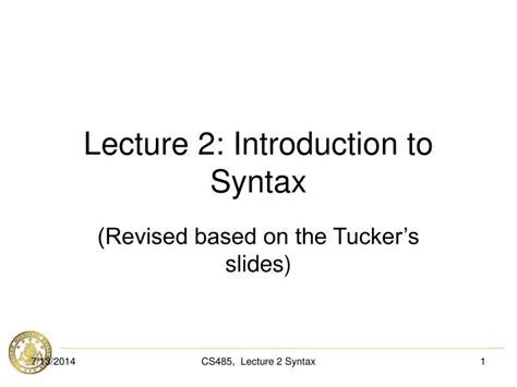 Ppt Lecture 2 Introduction To Syntax Powerpoint Presentation Free