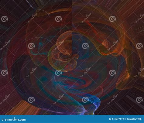Abstract Fractal Decoration Vibrant Curve Flame Element Backdrop Graphic Curl Template
