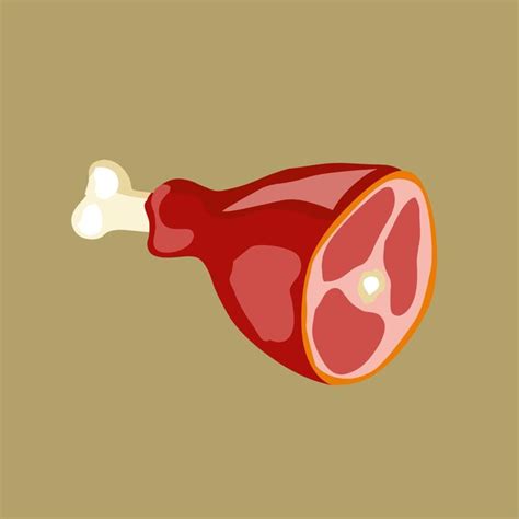 흰색 배경에 고기 벡터 일러스트 레이 션 프리미엄 벡터