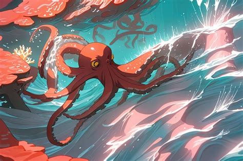Premium Ai Image Cute Octopus Anime Manga Girl Illustration