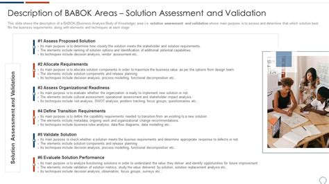 Solution Assessment And Validation To Determine Business Readiness Description Of Babok Areas