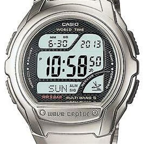 Casio Wave Ceptor Wv 58dj 1ajf Solar Radio Mens Watch Multiband 6