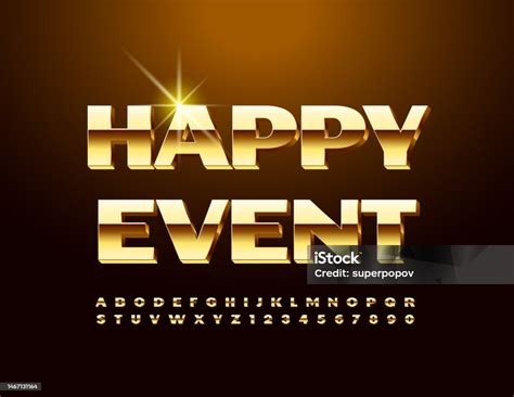 벡터 프리미엄 배너 해피 이벤트 3d 골드 알파벳 문자 및 숫자 세트 Film Festival에 대한 스톡 벡터 아트 및 기타 이미지 Film Festival 공연