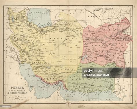 Antique Map Of Persia Afghanistan And Beloochistan 19th Century High