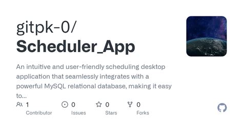 Github Gitpk Scheduler App An Intuitive And User Friendly Scheduling Desktop Application