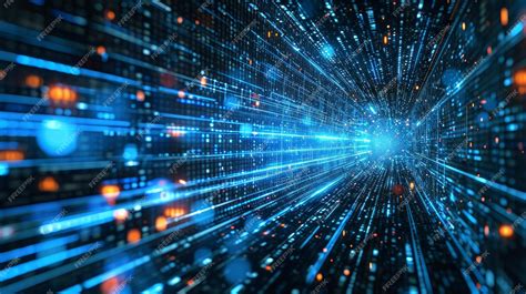 Premium Photo Digital Futuristic Data Codes Flowing On Dark Background