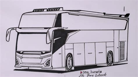 Cara Menggambar Bus JB 5,Bus Telolet Basuri,bus Viral - YouTube