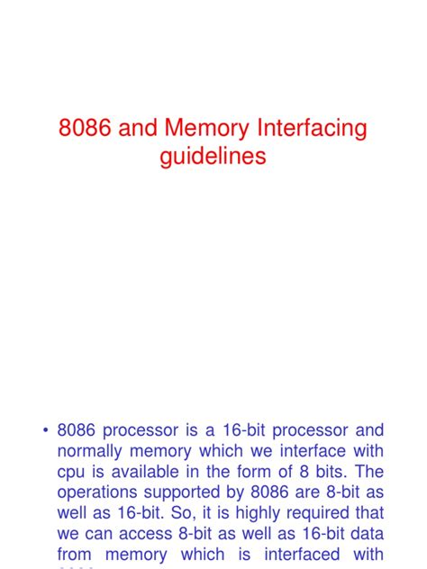 8086 and memory interfacing guidelines pdf integrated circuit