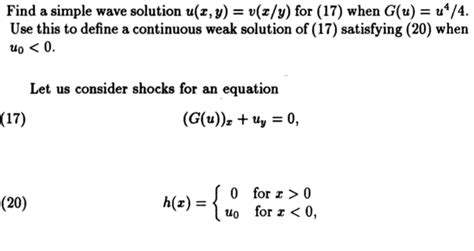 solved find a simple wave solution u x y v xy ﻿for 17