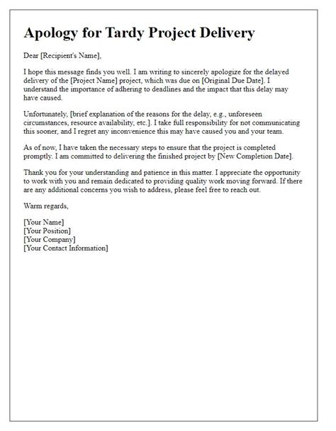 Letter Template For Apologizing For Late Assignment Submission Free Samples In Pdf Letterin