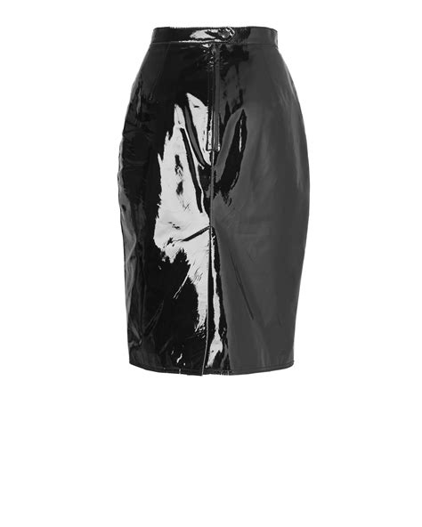 Lyst Jaeger Patent Leather Pencil Skirt In Black