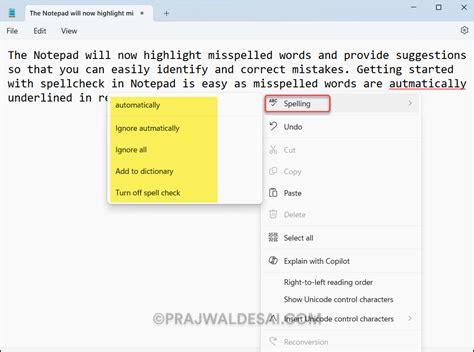 Enable Spell Check And Autocorrect In Notepad On Windows