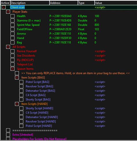 Scum таблица Cheat Engine