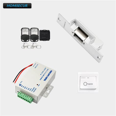 HOMSECUR Door Access Control Accessories With Power Supply Remote Controller Exit Button NC