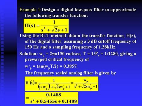 Digital Signal Processing IIR Filter IIR Filter Design