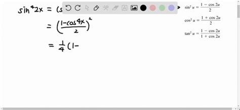 SOLVED Use The Power Reducing Formulas To Rewrite The Expression In