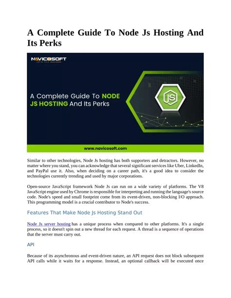 PPT A Complete Guide To Node Js Hosting And Its Perks PowerPoint Presentation ID