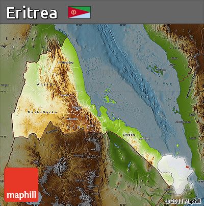 Free Physical Map Of Eritrea Darken
