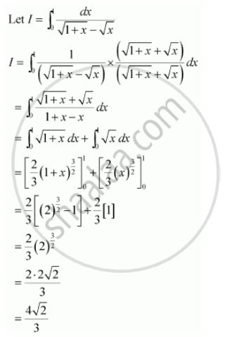 Evaluate The Definite Integrals Int Dx Sqrt X Sqrtx Mathematics Shaalaa