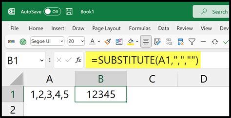 how to remove commas single and multiple in excel formula