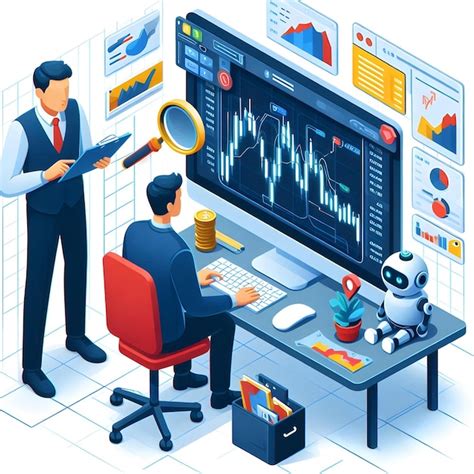 3d Flat Vector As Stock Trader Using Ai For Predictive Stock Trading