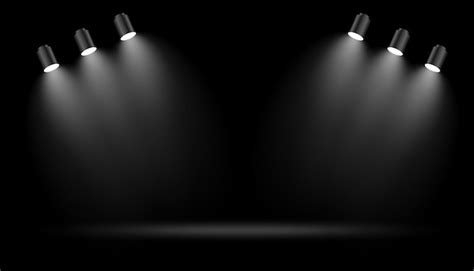 Realistic Shiny Focus Light Effect On Dark Background Free Vector