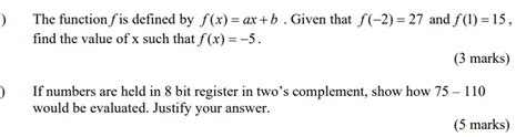 Solved The Function F Is Defined By F X Ax B Given Chegg Com
