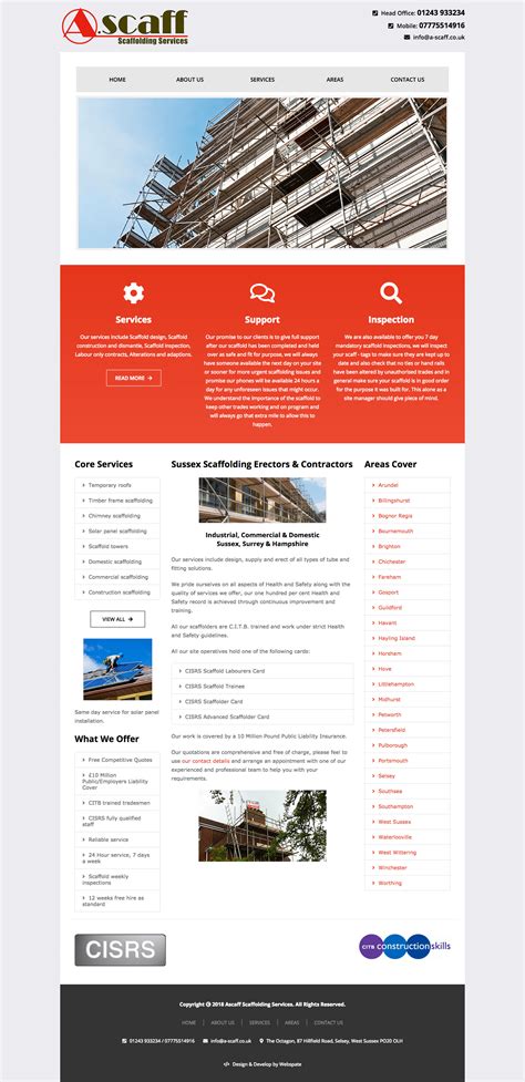 Ascaff Scaffolding Services Website Webspate Creative Website
