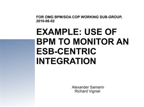 Example Use Of Bpm To Monitor An Esb Centric Integration Ppt