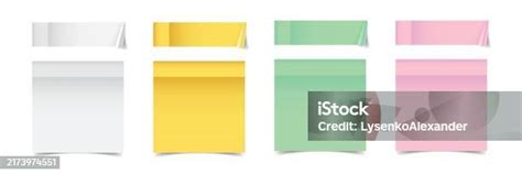 플랫 스타일로 설정된 종이 스티커 메모 고립 된 배경에 종이 조각 벡터 그림에 유의하십시오 메모 용지의 시트는 사업 개념을 표시합니다 0명에 대한 스톡 벡터 아트 및 기타